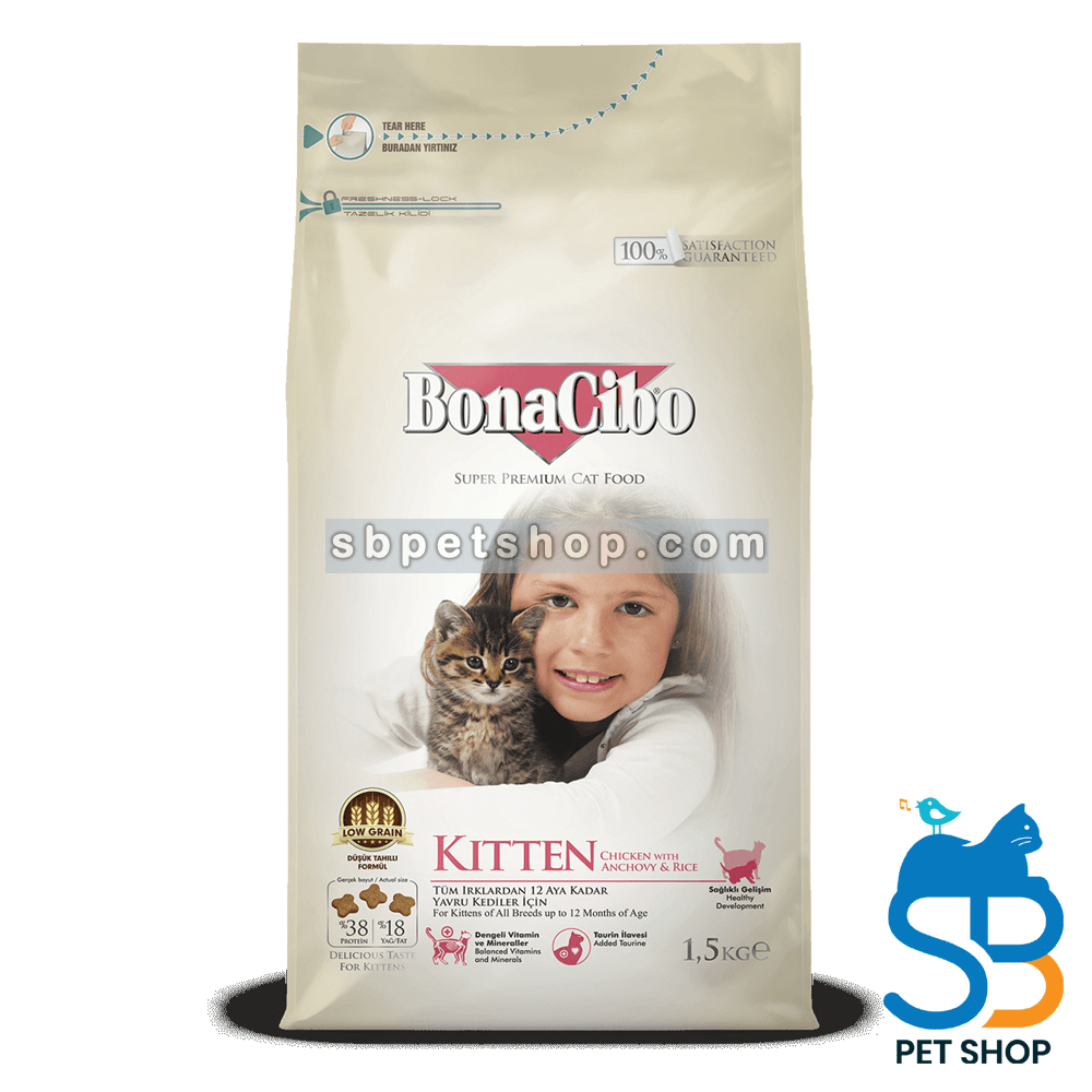 Bonacibo Kitten- Chicken With Anchovy And Rice - SBPetShop.com